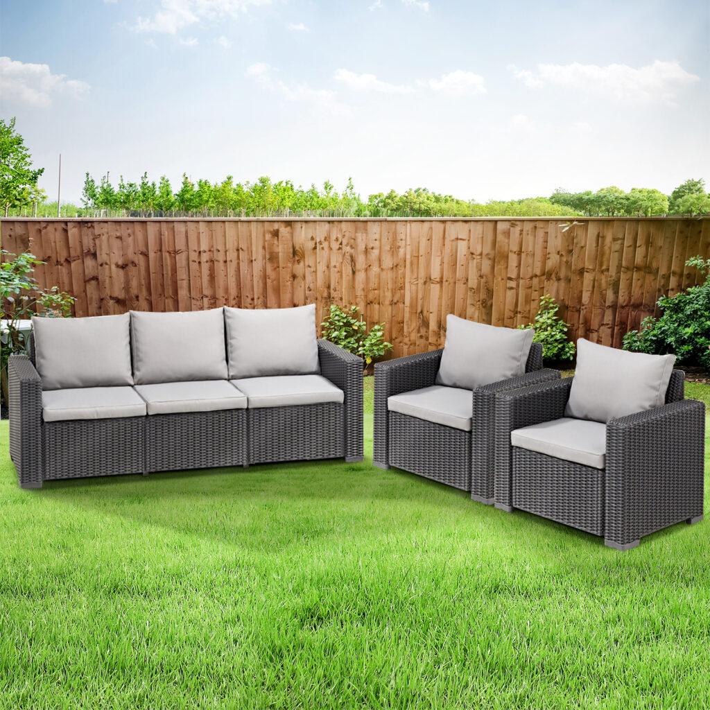 Keter California Rattan Sofa Lounger & Chair Set - SeenItOnline.co.uk