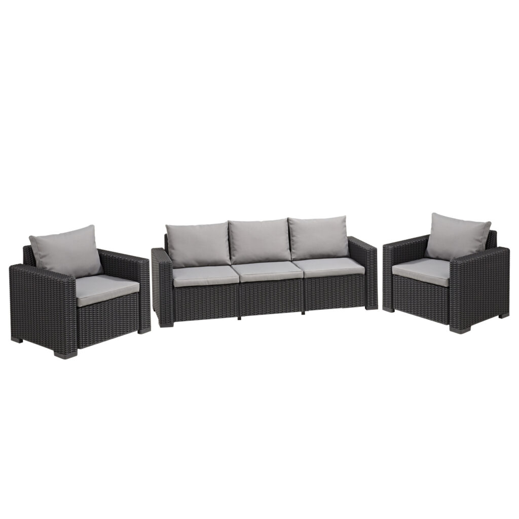 Keter California Rattan Sofa Lounger & Chair Set - SeenItOnline.co.uk