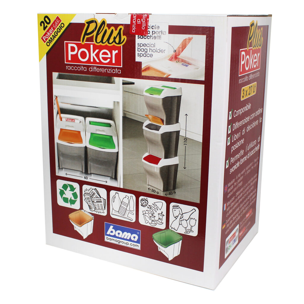 Set of 3 x 27 Litre Stackable Waste Recycling Bins - SeenItOnline.co.uk