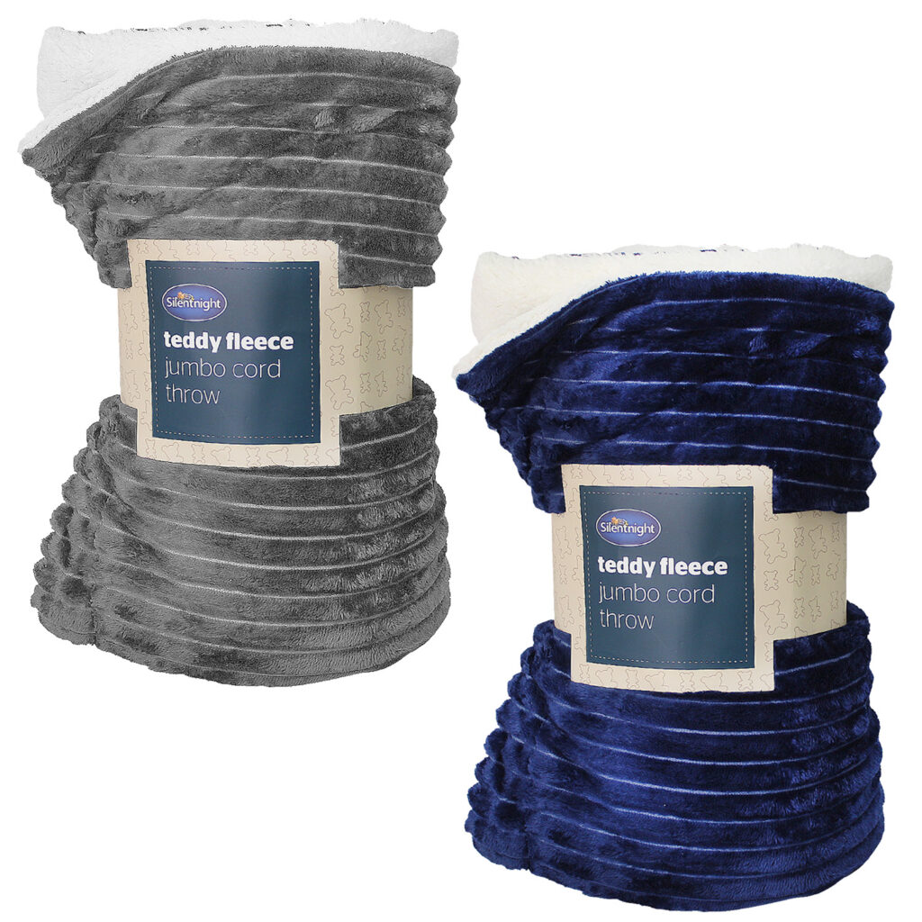 Silentnight Teddy Fleece Ultra Soft Jumbo Cord Throw - SeenItOnline.co.uk