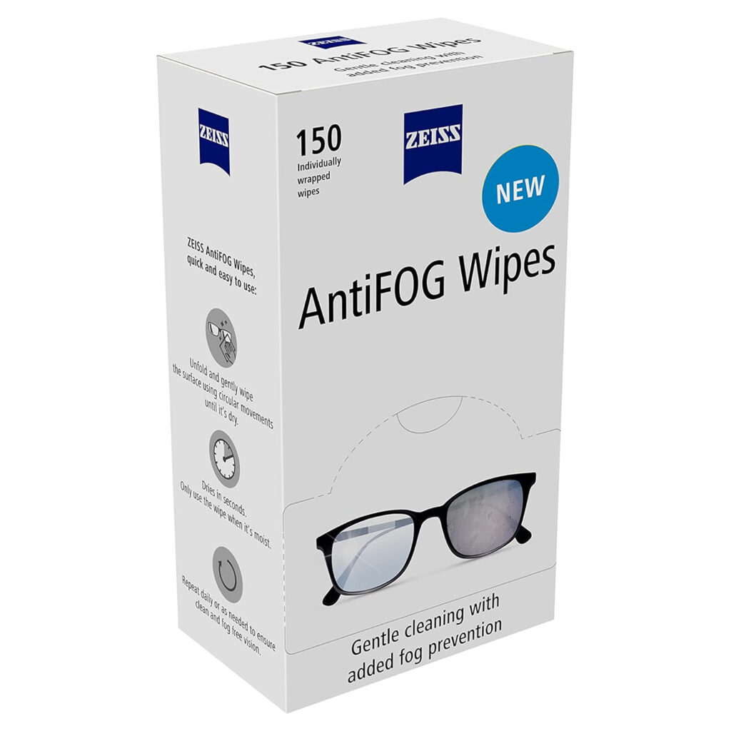 ZEISS Anti Fog Wipes for Glasses - Box of 150 - SeenItOnline.co.uk