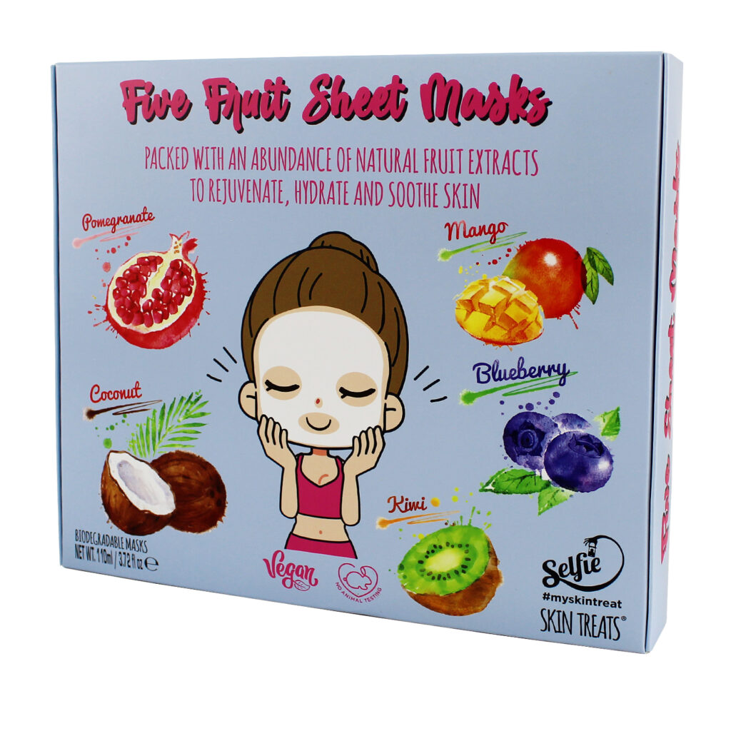 Skin Treats Gift Box of 5 x Fruity Sheet Masks - SeenItOnline.co.uk