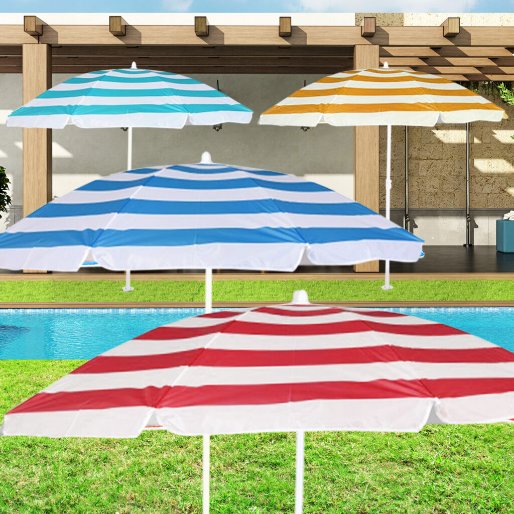 Candy Stripe Parasol Umbrella Beach Garden - SeenItOnline.co.uk