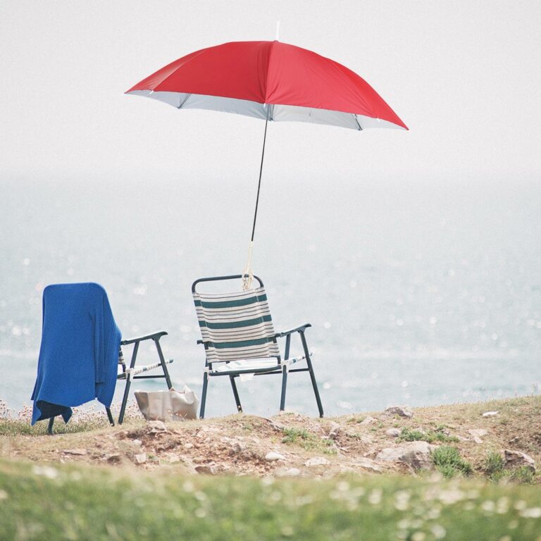 Clip On Chair Parasol Umbrella Beach Garden - SeenItOnline.co.uk