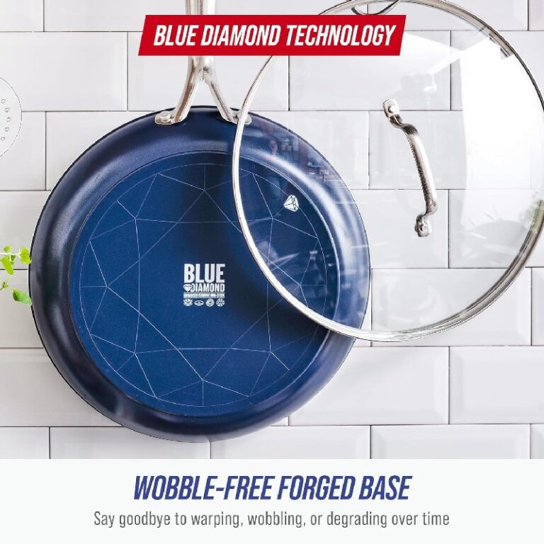 Blue Diamond Cookware 3 Piece Pan Set - 24cm Frying Pan, 28cm Saute Pan ...